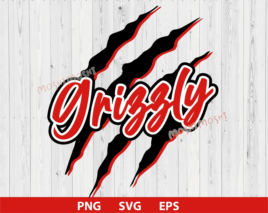Grizzly Bears Team Logo SVG PNG EPS Scratch Slash Claws Paw Go Sports ...
