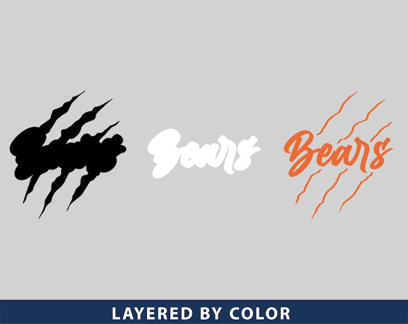 Bears SVG PNG EPS Go Team Sports Paw Scratch Slash Mascot College ...