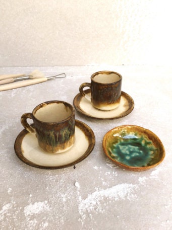 Handcraft/Handmade Ceramic Cup Turkish Coffee Cup With 2 Pcs Gift Mug ...