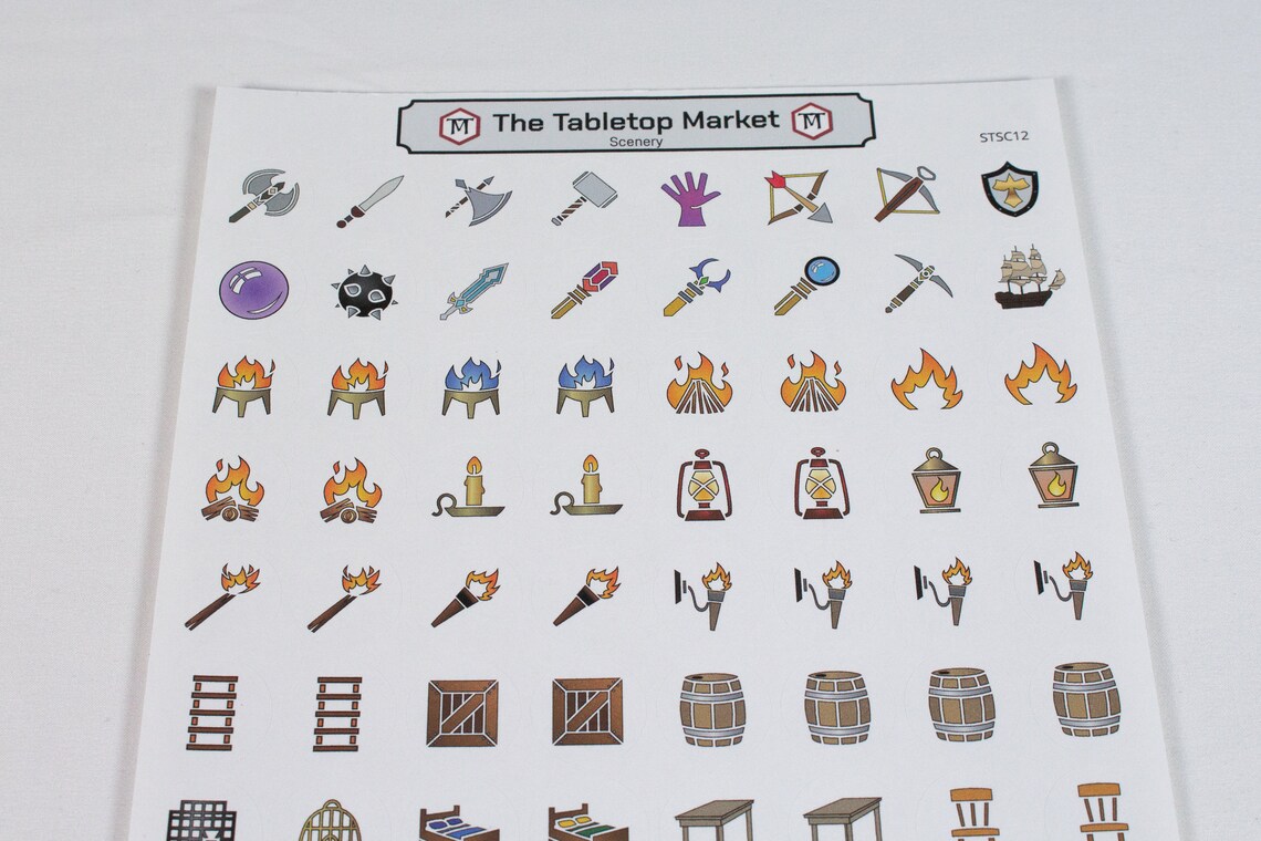 DND Scenery Sticker Tokens 2 Pages / 160 Stickers DND - Etsy