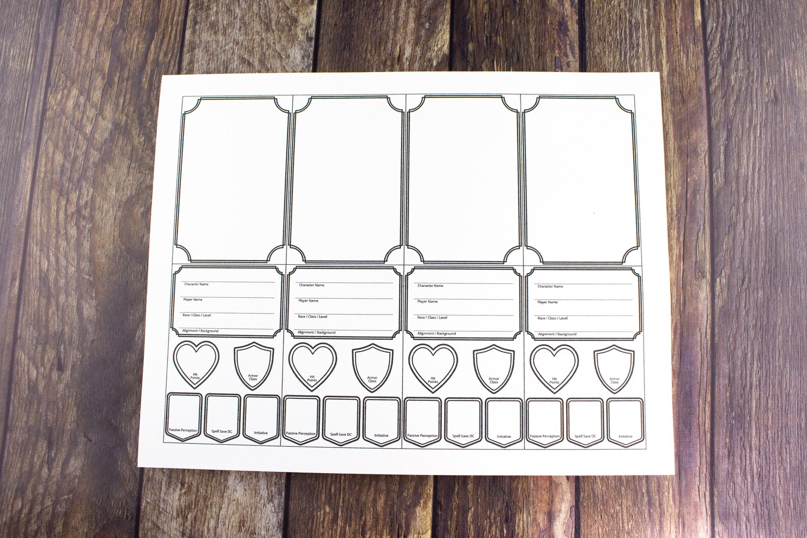 Minimalist DND Initiative Tracker Fillable PDF for DM Screen Tent Cards ...