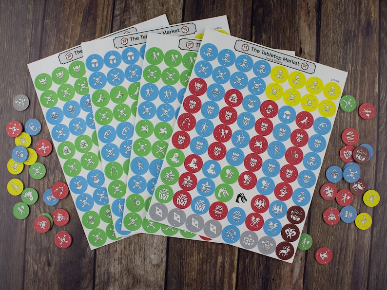 Foes and Friends DND Sticker Tokens, 4 Pages / 320 Stickers | Enemy and ...