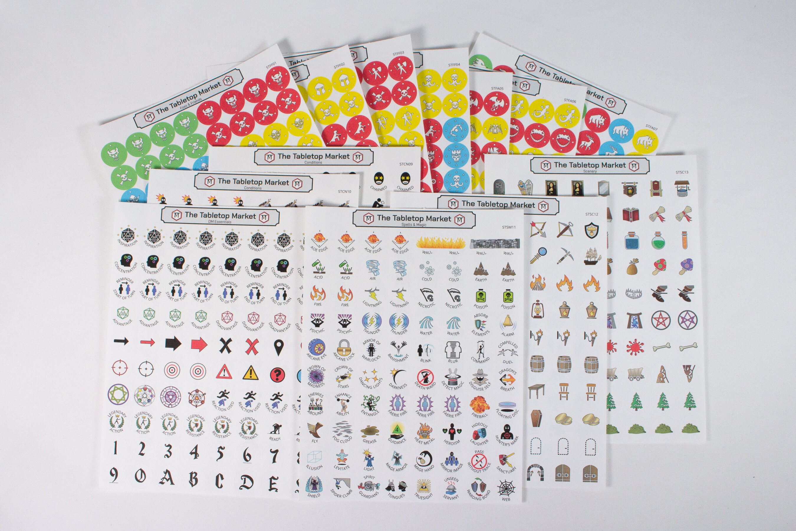 DND Dungeon Master Ultimate Sticker Token Kit, 13 Pages / 1040 Stickers ...