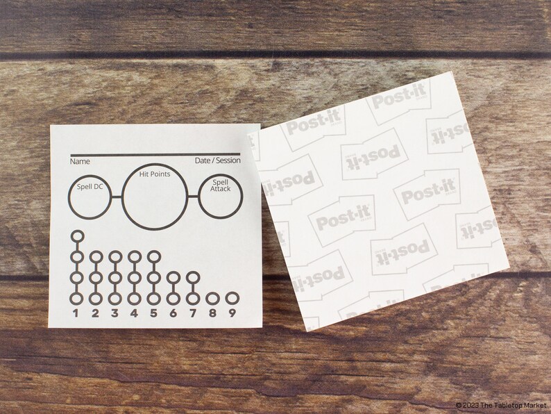 DND Spell Slot Tracker Sticky Notes | DND Spell Slot Counter Sticky ...