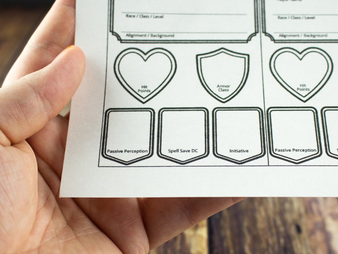 Minimalist DND Initiative Tracker Fillable PDF for DM Screen Tent Cards ...