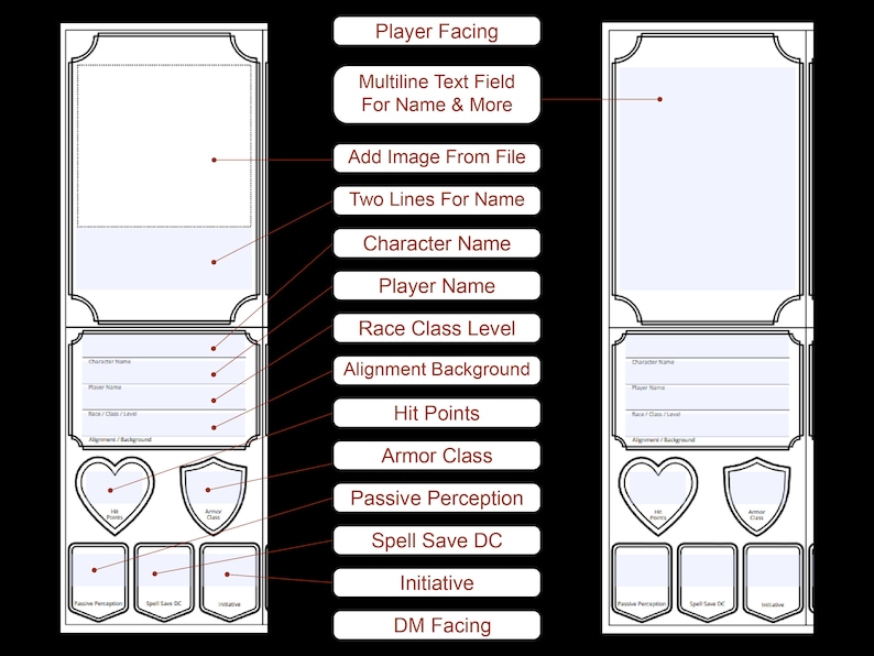 Minimalist DND Initiative Tracker | Fillable PDF for DM Screen Tent ...