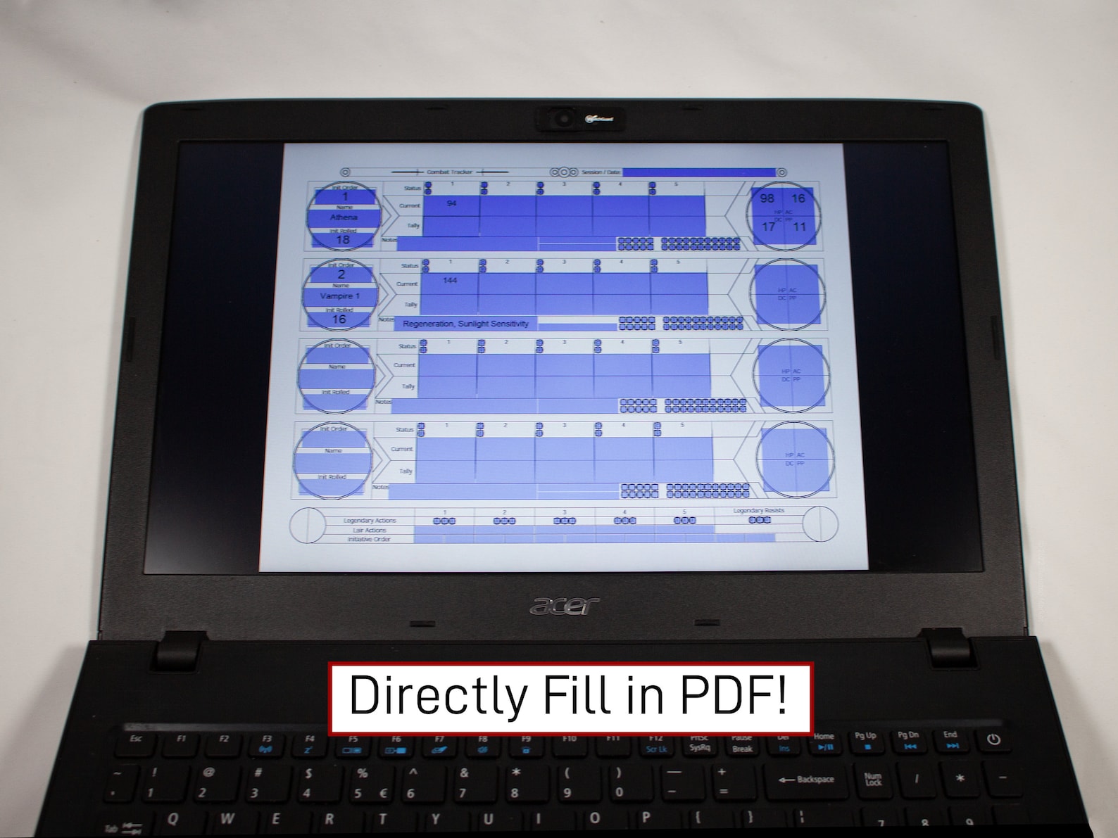 DND Combat Tracker for Dungeon Masters | Digital Download Printable PDF ...