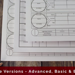 DND Combat Tracker for Dungeon Masters | Digital Download Printable PDF ...