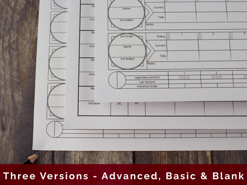 DND Combat Tracker for Dungeon Masters | Digital Download Printable PDF ...