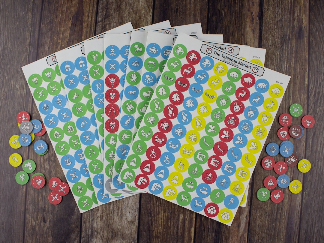 Creatures Sticker Token Bundle, 7 Pages / 560 Stickers DND Monster Game ...