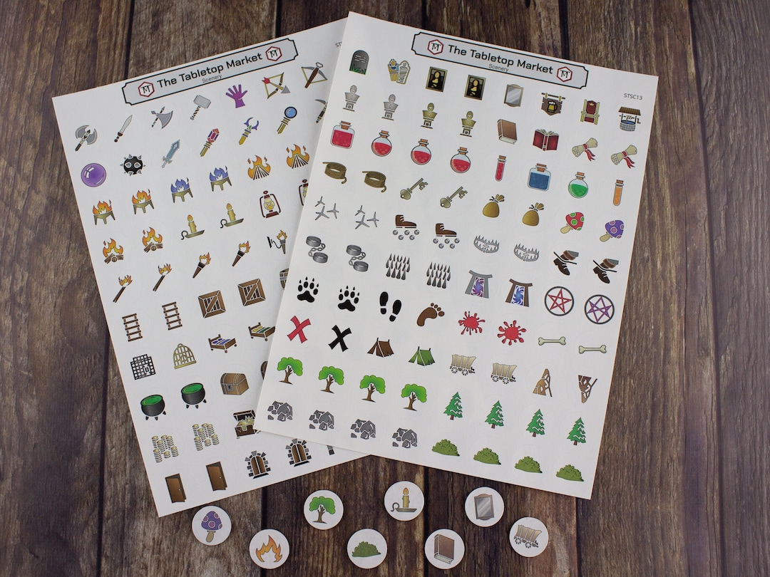 DND Scenery Sticker Tokens, 2 Pages / 160 Stickers | DND Tokens ...