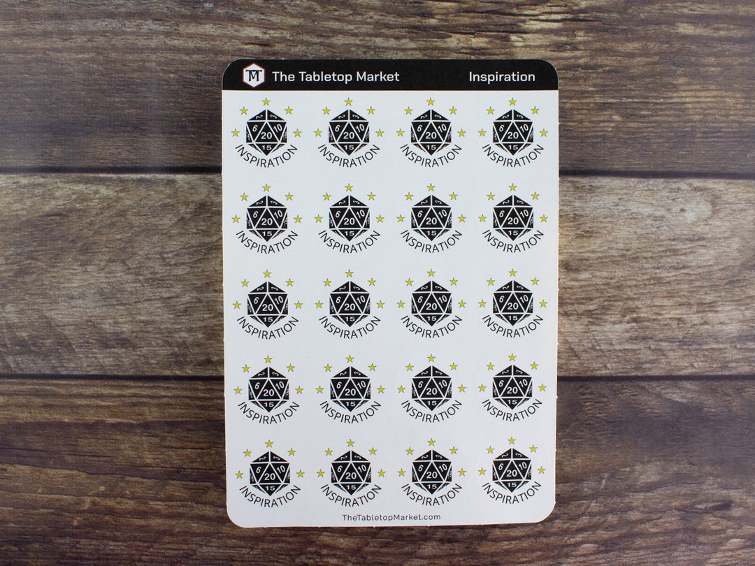 Inspiration Token Sticker Sheet: Removable D&D TTRPG Stickers - Etsy