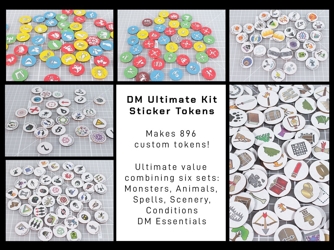 DND Dungeon Master Ultimate Sticker Token Kit, 13 Pages / 1040 Stickers ...