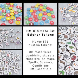 DND Dungeon Master Ultimate Sticker Token Kit, 13 Pages / 1040 Stickers ...