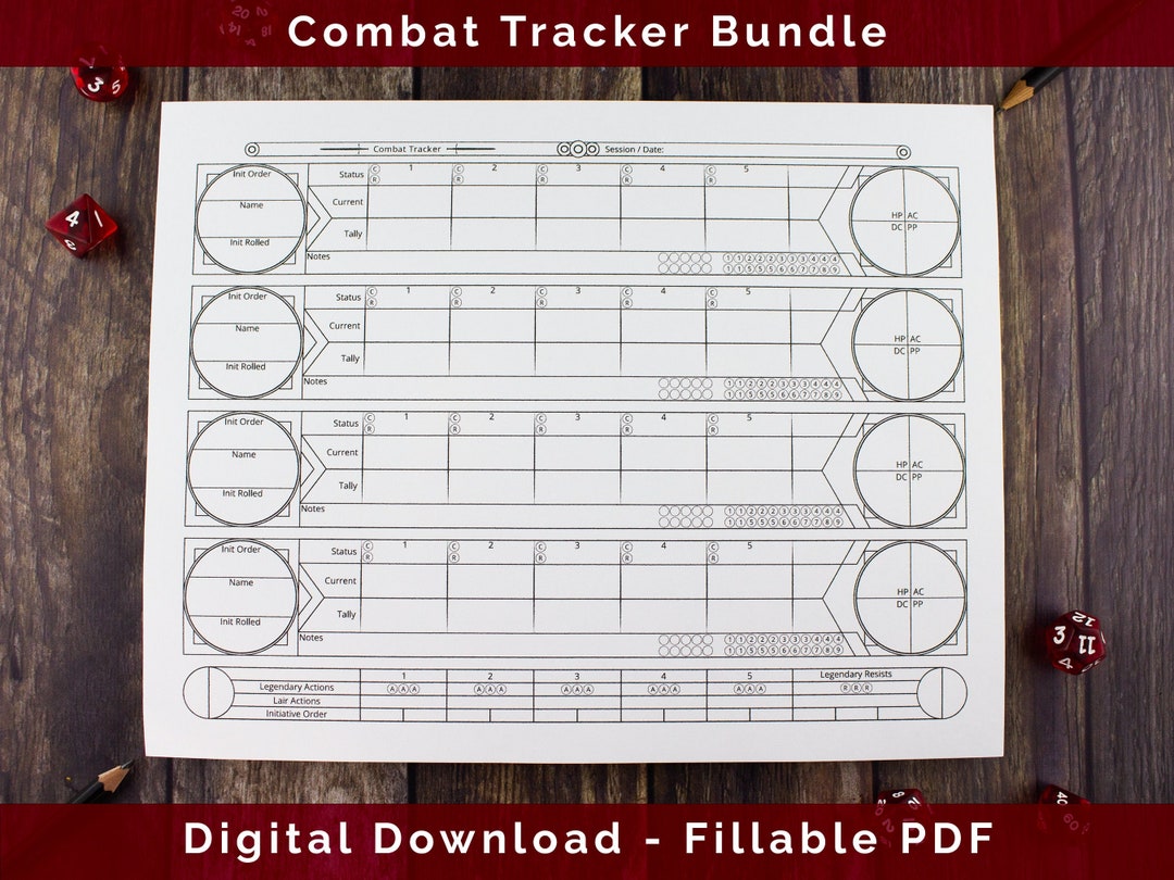 DND Combat Tracker for Dungeon Masters | Digital Download Printable PDF ... DND Combat Tracker for Dungeon Masters | Digital Download Printable PDF ...