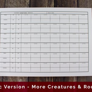 DND Combat Tracker for Dungeon Masters | Digital Download Printable PDF ...
