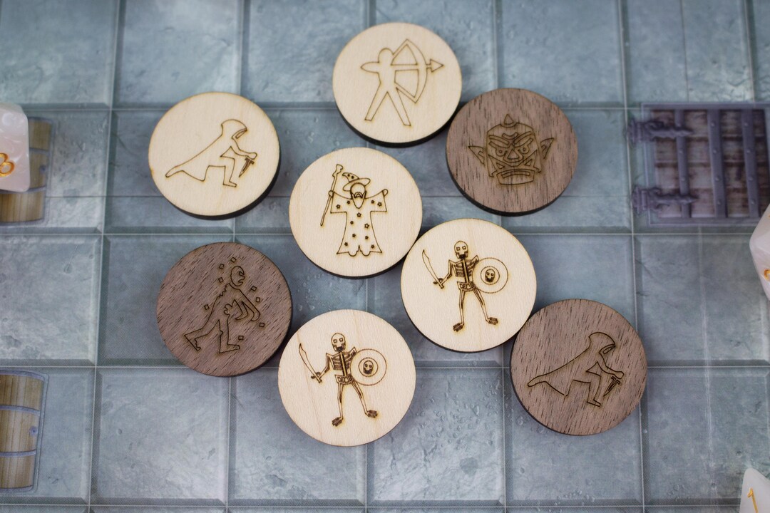 Monster, Character, NPC, Boss D&D Tokens - DND, RPG Wood Markers for ...