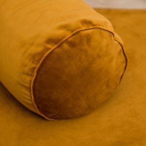 Meditation Zafu & Zabuton Set | Luxury Velvet Yellow Round Floor Pillow ...