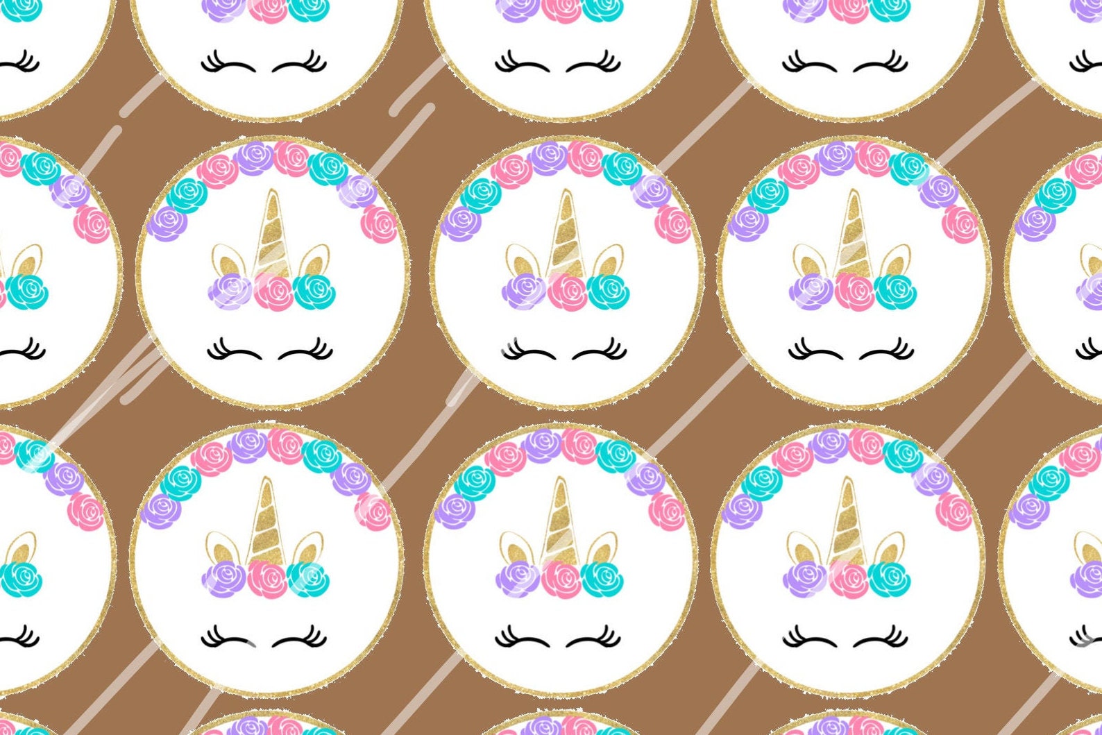 Unicorn Cupcake Toppers Instant Download Printable Cute Etsy