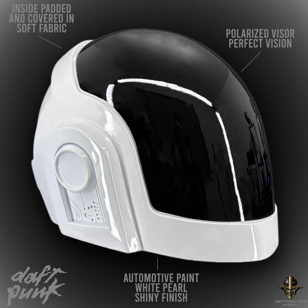 Daft Punk Helmet Replica Pearl White guy Manuel - Etsy