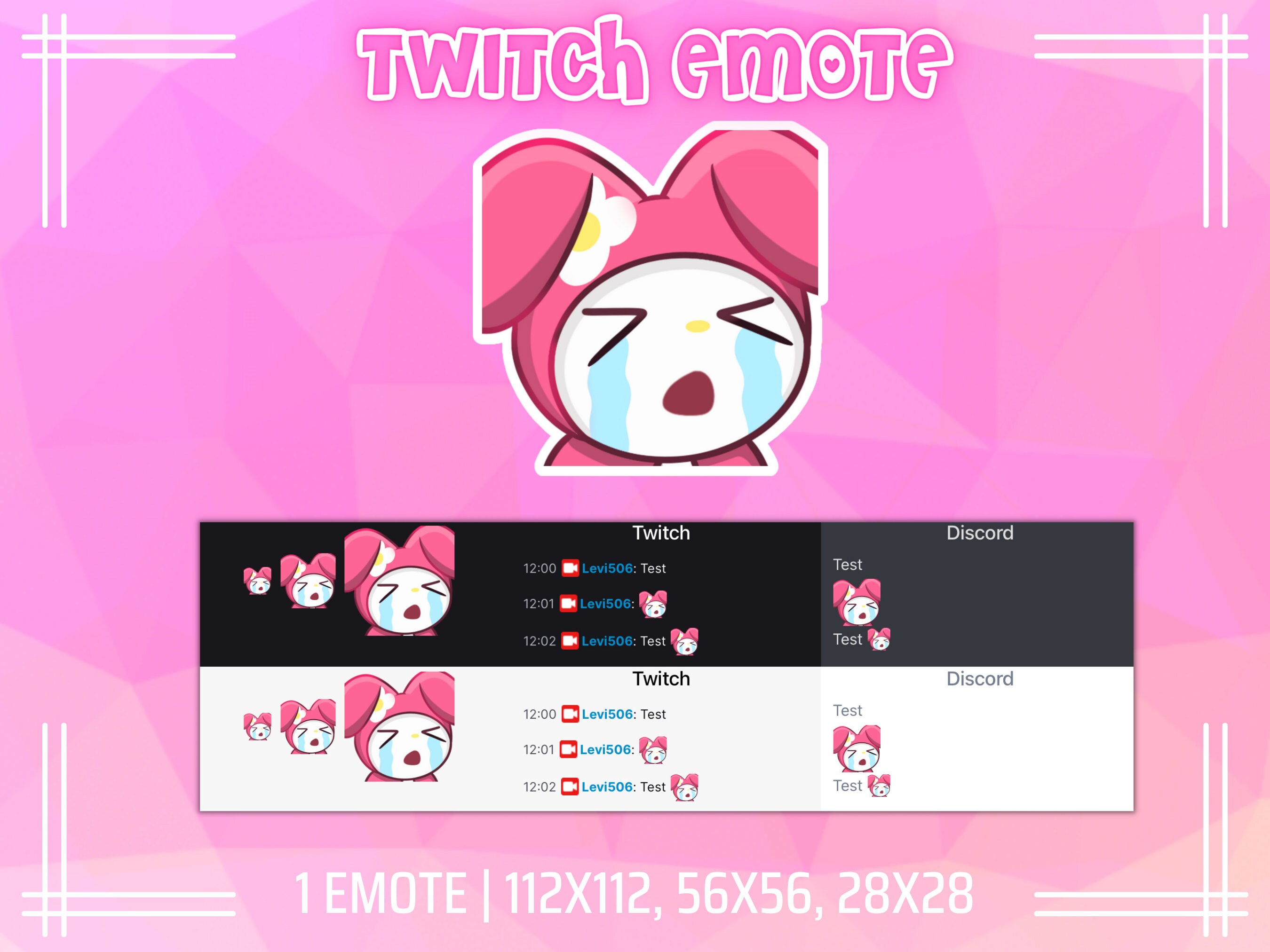 My Melòdy Twitch/discord Emote/ Cute Emote for Twitch/ - Etsy