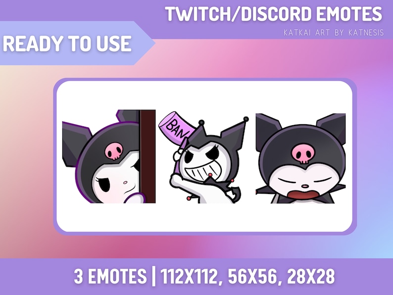 Kuròmi Twitch/discord Emote/ Streamers, Discord, Youtube, Cute, Kawaii ...