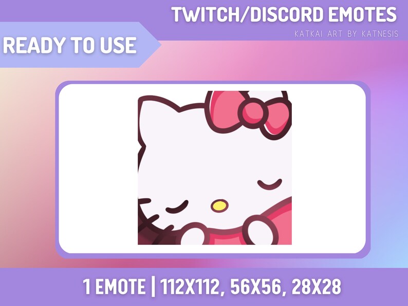 Hellò Kitty Twitch/discord Emote/ Cute Emotes/ Twitch Emotes/ Streamers ...