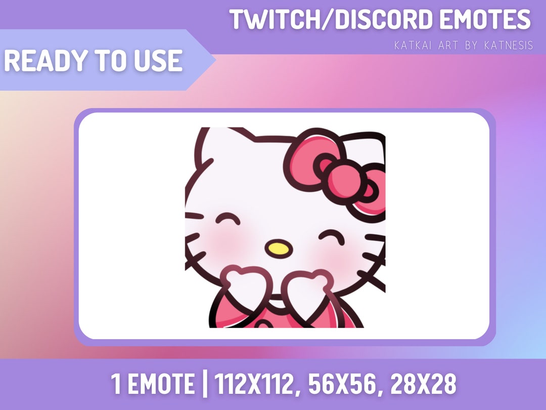 Hellò Kitty Twitch/discord Emote/ Cute Emotes/ Twitch Emotes/ Streamers ...