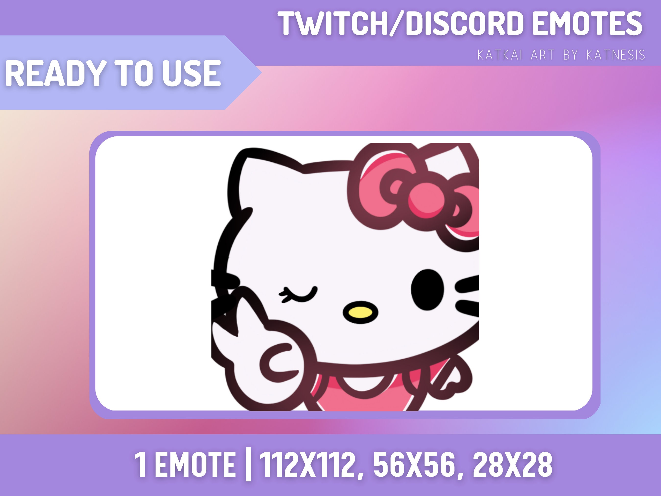 Hellò Kitty Twitch/discord Emote/ Cute Emotes/ Twitch Emotes/ - Etsy