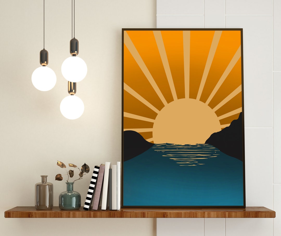 Abstract Sun Light Poster, Printable Modern Wall Art Poster, Minimalist ...