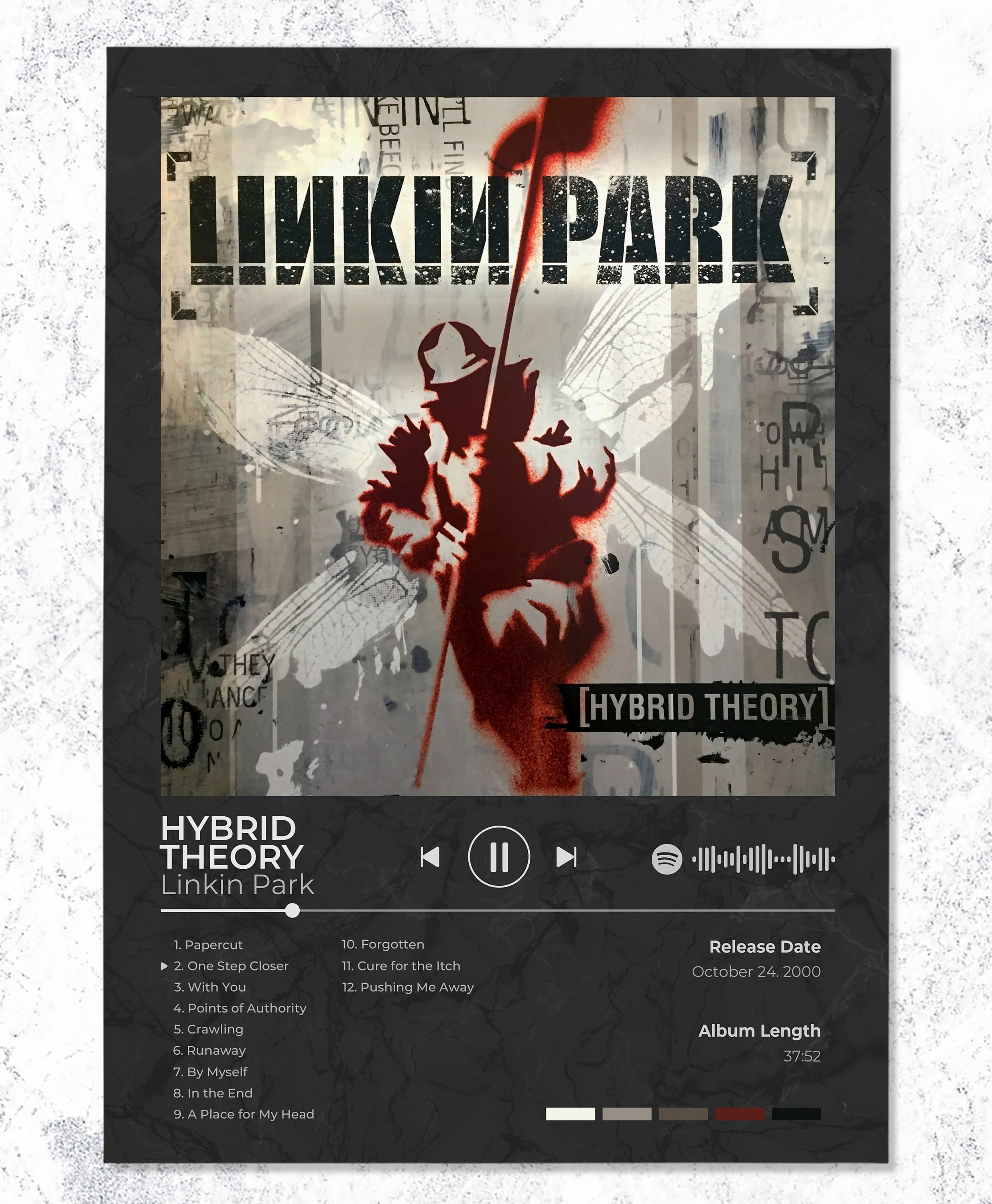 Linkin Park Poster Hybrid Theory Album Cover Digital | Etsy