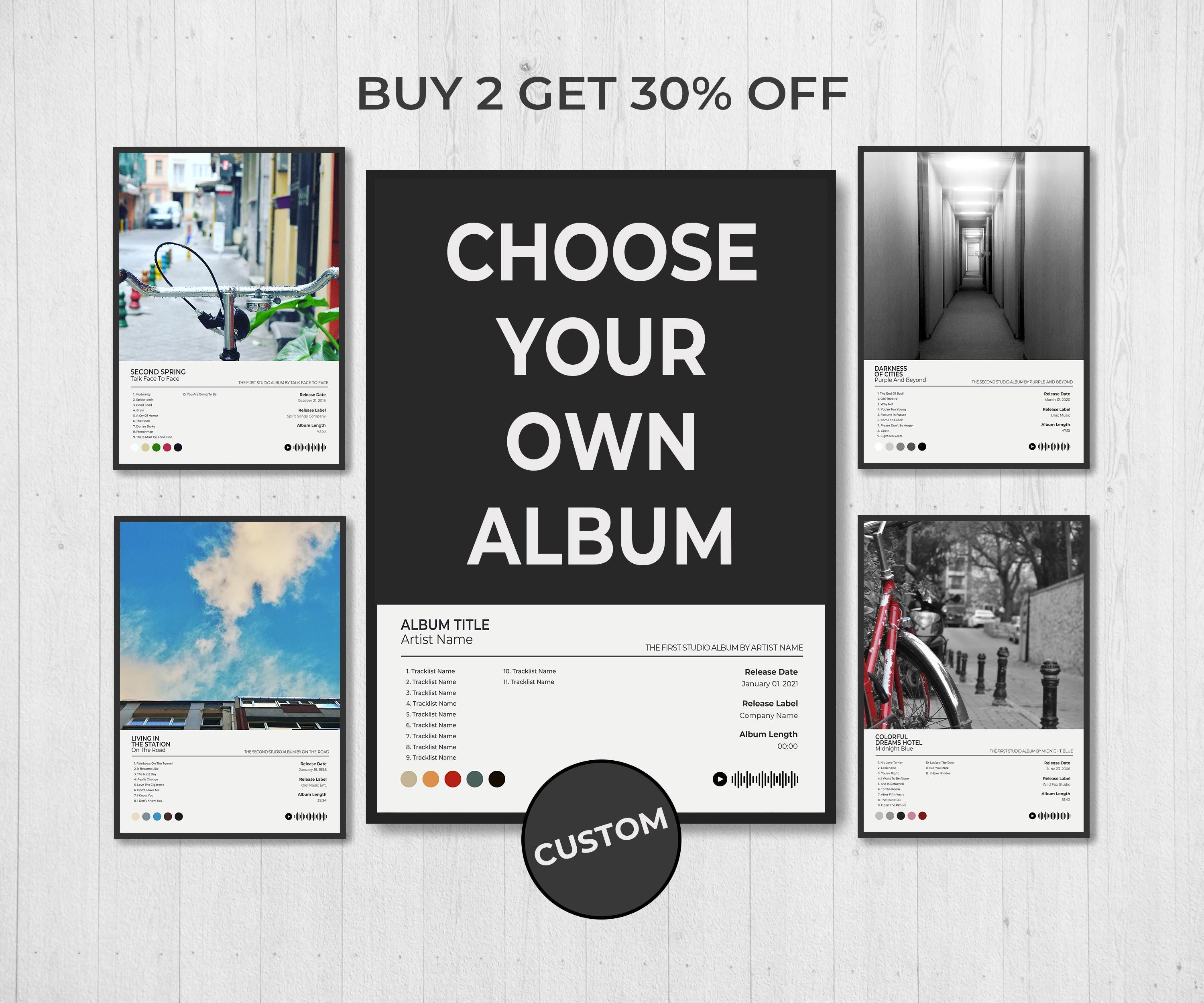 Custom Album Poster, Printable Custom Poster, Minimalist Personalized ...