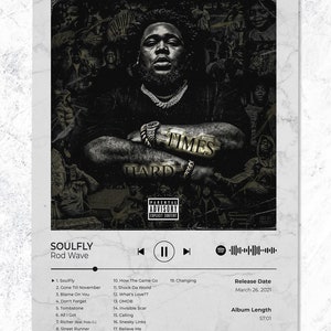 Rod Wave Poster Rod Wave SoulFly Album Cover Digital | Etsy