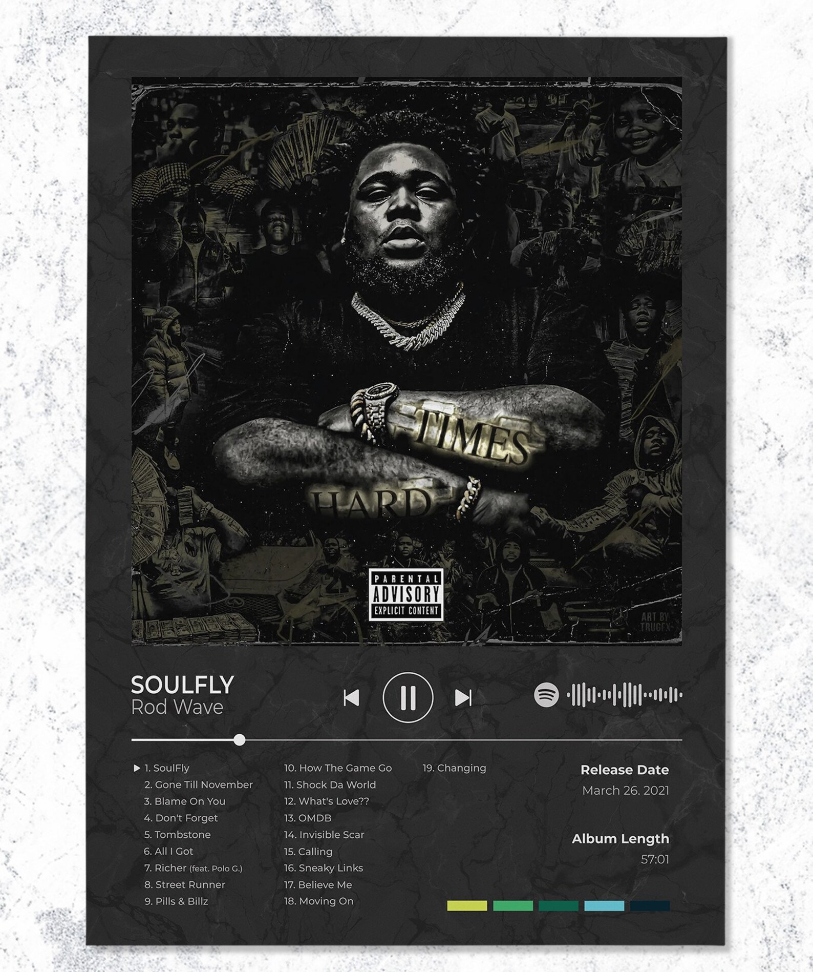 Rod Wave Poster Rod Wave SoulFly Album Cover Digital | Etsy