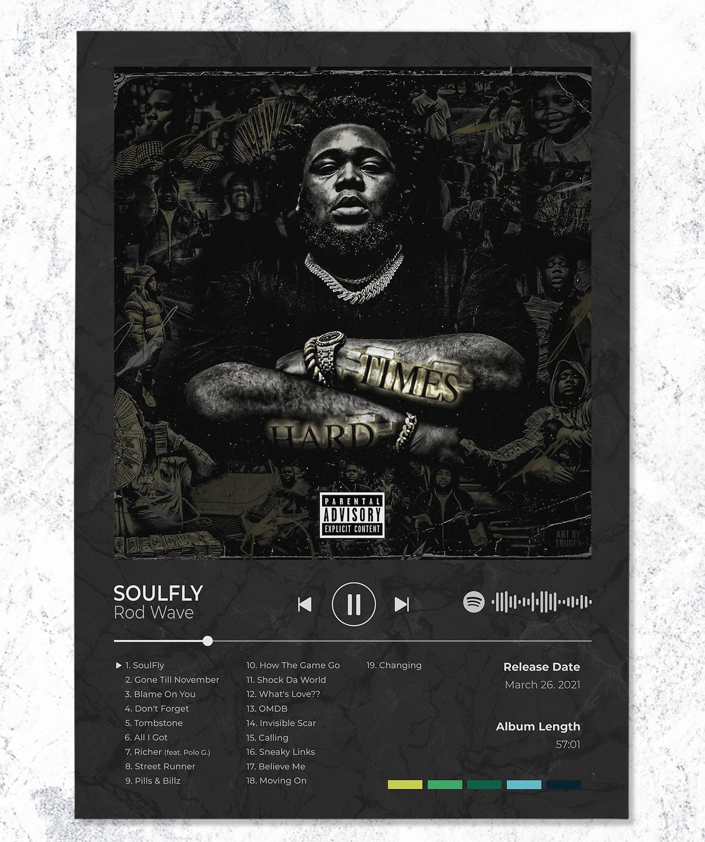 Rod Wave Poster Rod Wave SoulFly Album Cover Digital | Etsy