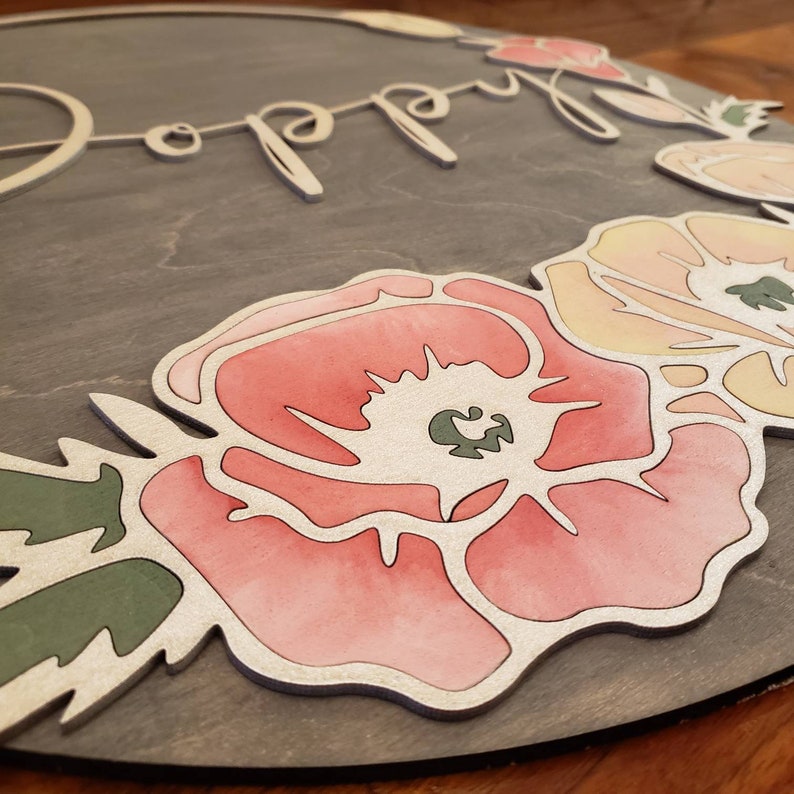 Poppy Round SVG Laser Ready - Etsy