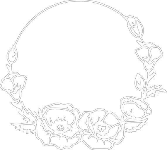 Poppy Round SVG Laser Ready - Etsy