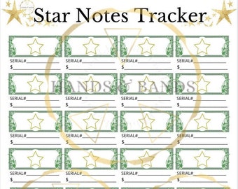 Star Notes Savings Tracker I Digital Download I Size: 3x6 - Etsy