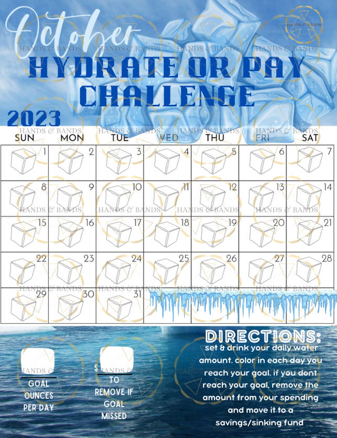 2023 October Hydrate or Pay Savings Challenge - Etsy