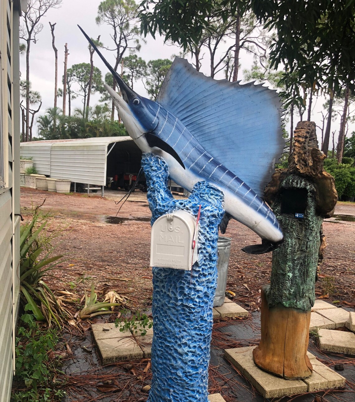 Sailfish Mailbox Statue Sculpture Art - Unique Custom Nautical Mailbox ...