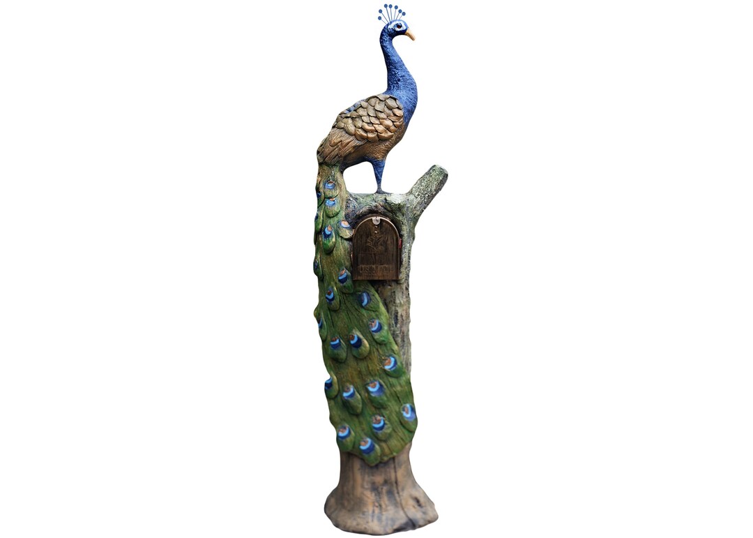Peacock Mailbox Statue Sculpture Art - Etsy