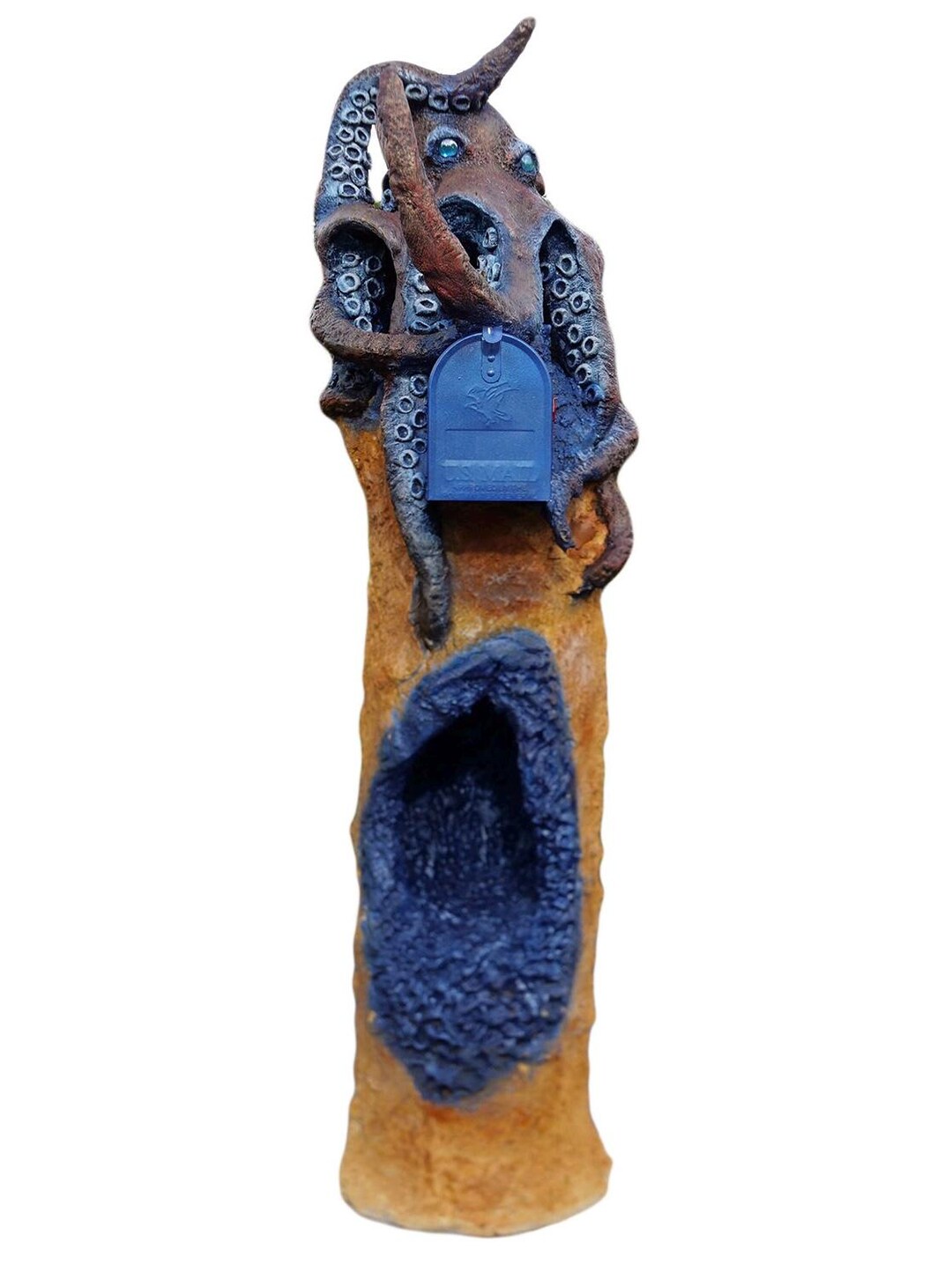 Octopus Mailbox Statue Sculpture Art - Unique Custom Nautical Mailbox ...