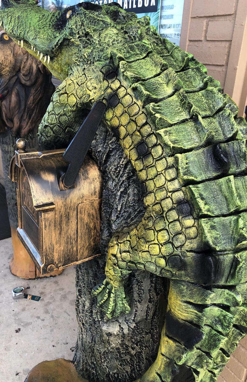 Alligator Florida Gator Mailbox Statue - Unique Custom Mailbox - Etsy