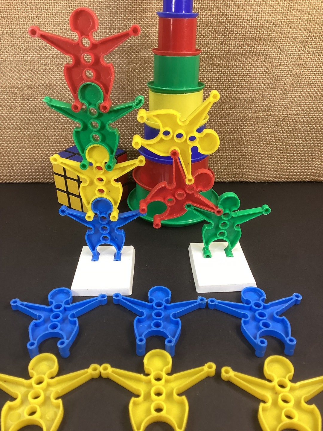 Vintage Interlocking Plastic Toy Clowns Construction Toy Plastic ...