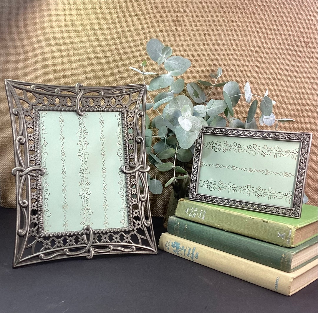 Vintage Picture Frame Metal Rectangular Frame Ornate Family Portrait ...