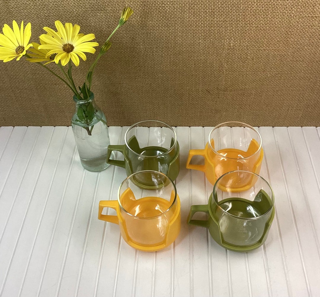 70s PYREX Drinkups Set of Four JAJ Pyrex Retro Glass Cups Picnic ...