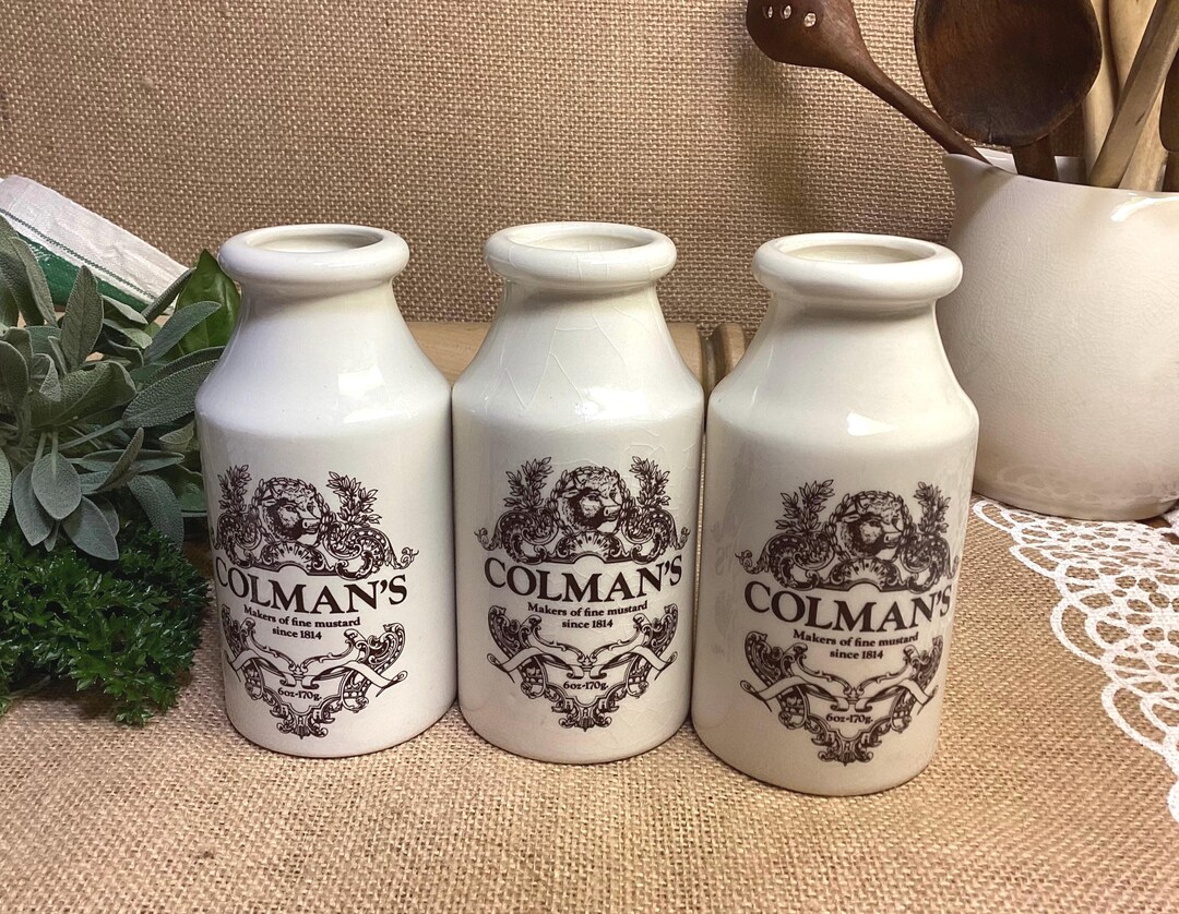 Vintage Mustard Pot Kitchen Stoneware Pottery Mustard Bottle COLMAN’S ...