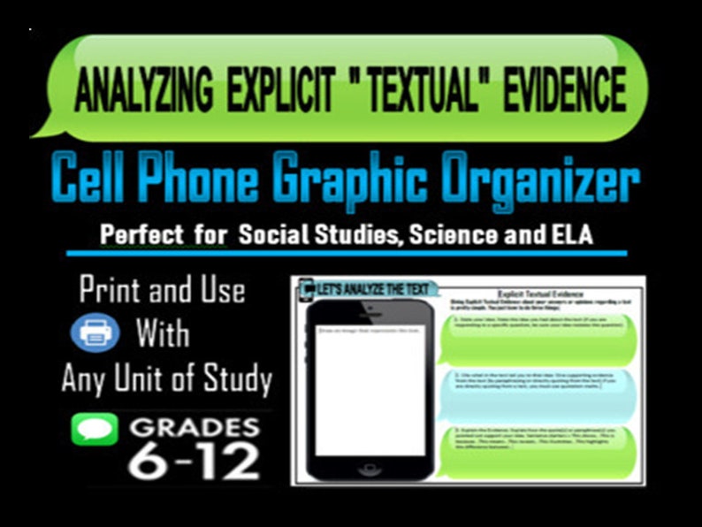 Cell Phone Graphic Organizer (great for History and ELA) - Etsy
