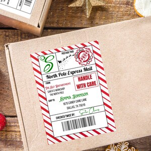 North Pole Express Mail Label | Elf Arrival Prop (printable PDF) - Etsy