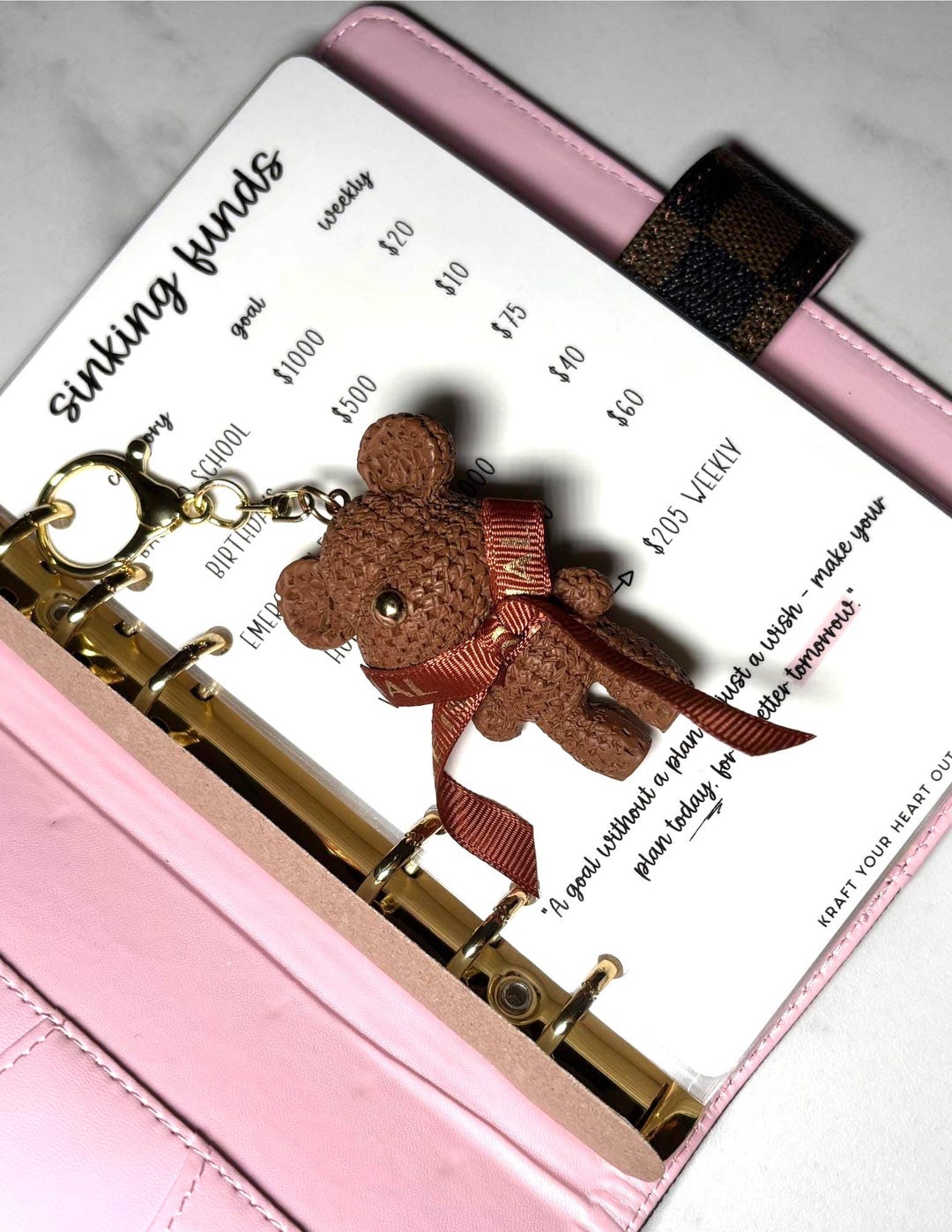 Bear & Rabbit Keychain | Resin Budget Binder Charm - Etsy